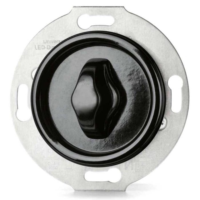 Jaren '30 Universele Dimmer Pro Led 3 - 130W Zwart Bakeliet • New Bakelite